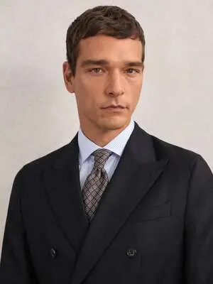 REISS Wool-flannel Double-breasted Blazer Tailored-fit