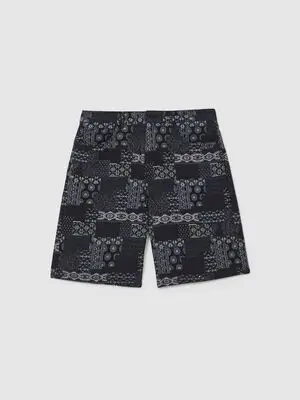 LES DEUX Jacquard Denim Shorts