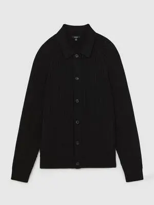 REISS Martley Cable-knit Wool Cardigan