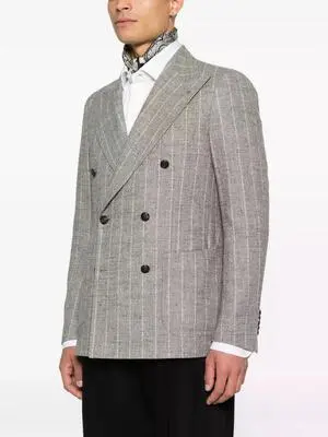 Tagliatore Striped Double-breasted Blazer - Grey
