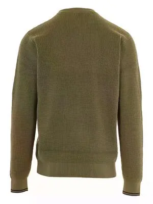 Fred Perry Textured-knit Logo-detail Sweater - Green