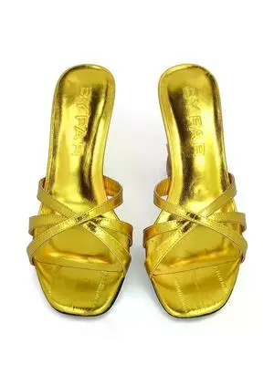 By Far 70mm Julie Leather Sandals - Gold