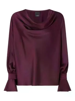 Pinko Filipa Draped-neck Blouse - Red