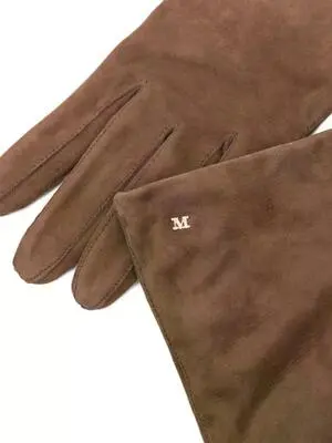 Max Mara Logo-detailing Gloves - Blue