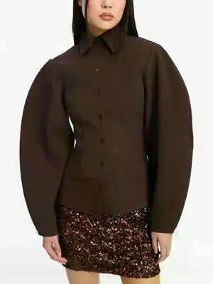 ROTATE BY BIRGER CHRISTENSEN Puff-sleeve Button-down Shirt