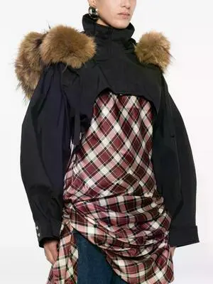 GANNI Fur-trimmed Jacket - Black