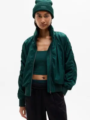 Athleta Relaxed Fit Bomber Jacket - Pine