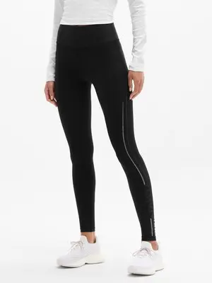 Athleta Interval High Rise Wordmark Legging - Black Logo