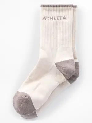 Athleta Everyday Crew Socks - Pelican Cream/mortar Mushroom