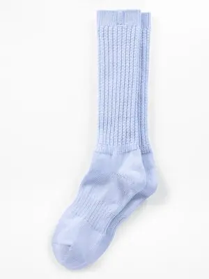 Athleta Cloud Cable Knit Scrunch Socks Gossamer