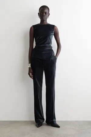 Cos Velvet Straight-leg Trousers