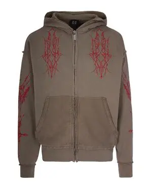 44 LABEL GROUP Printed Cotton Full Zip Sweatshirt