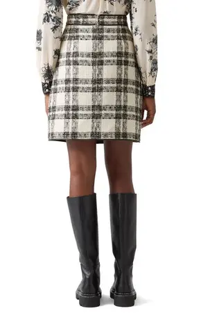 LK BENNETT Clarisse Checked Knit Skirt
