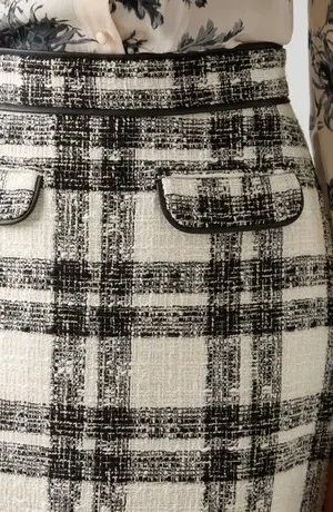 LK BENNETT Clarisse Checked Knit Skirt