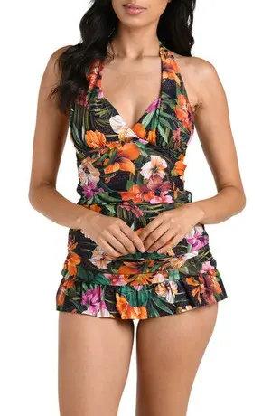 La Blanca Tropical Halter Tankini