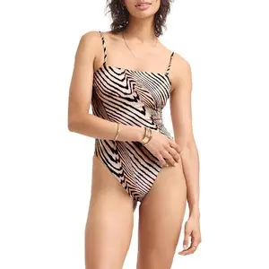 VITAMIN A® Classic Bandeau One-piece Swimsuit - Shell Stripe