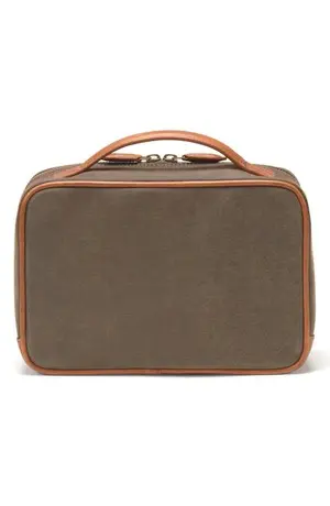 Johnston & Murphy Antiqued Cotton & Leather Dopp Kit
