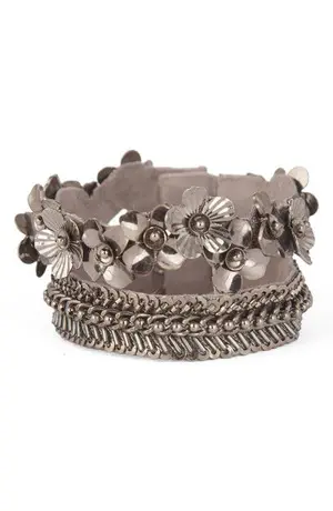 Deepa Gurnani Rika Multistrand Bracelet - Gunmetal