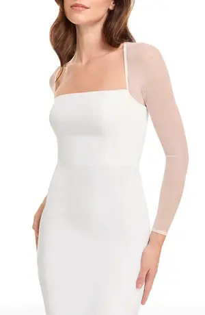 Dress The Population Maxine Long Sleeve Midi Dress - White