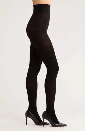 Nordstrom Ribbed Thigh High Tights - Black