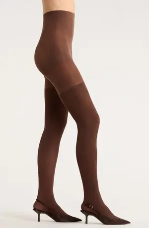 Nordstrom Ribbed Thigh High Tights - Brown Bitter