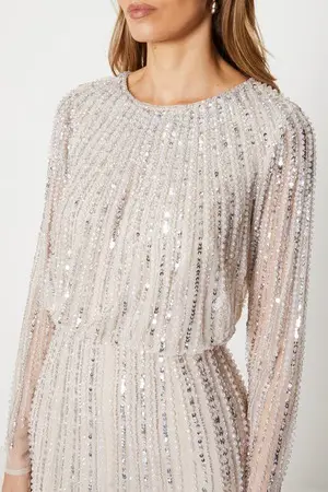 Coast Sequin Long Sleeve Midi Dress