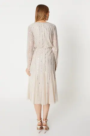 Coast Sequin Long Sleeve Midi Dress
