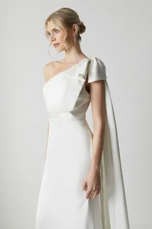Coast One-shoulder Satin Wedding Gown