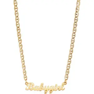 VIDAKUSH Babygirl Nameplate Necklace - Gold