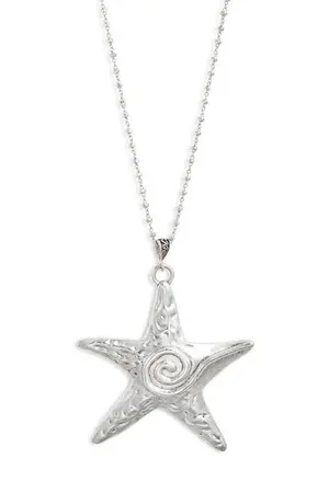 VIDAKUSH Starfish Swirl Pendant Necklace - Silver