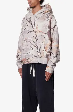 Mnml Camo Print Oversized Cotton Hoodie