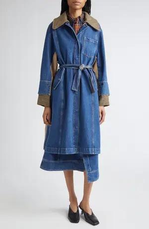 3.1 Phillip Lim Mixed Media Trench Coat