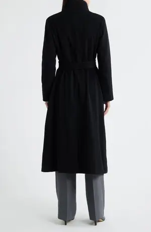 Fleurette Tatiana Belted Wool Coat - Black
