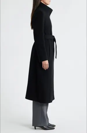 Fleurette Tatiana Belted Wool Coat - Black