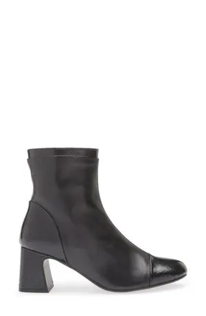Regarde Le Ciel Mya Leather Block Heel Bootie - Twinkle/nappa Black