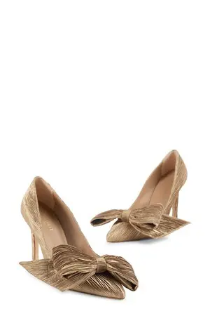 LK BENNETT Vivi Bow Pointed Toe Pump - Gold