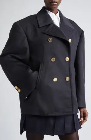 Thom Browne Oversized Cashmere Pea Coat