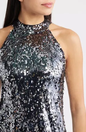 Anne Klein Sequin Shift Mini Dress