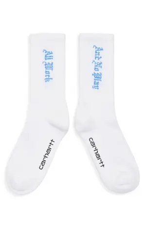 Carhartt Work In Progress Cotton Blend Crew Socks - White