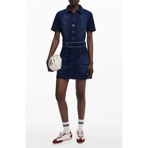 Desigual Belted Denim Mini Shirtdress