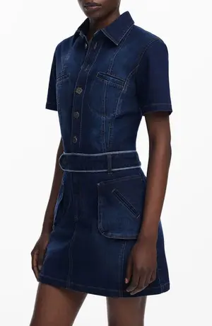 Desigual Belted Denim Mini Shirtdress