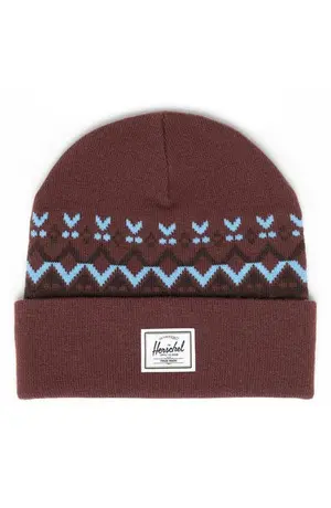 Herschel Supply Co. Elmer Fair Isle Beanie - Bitter Chocolate Fair Isle