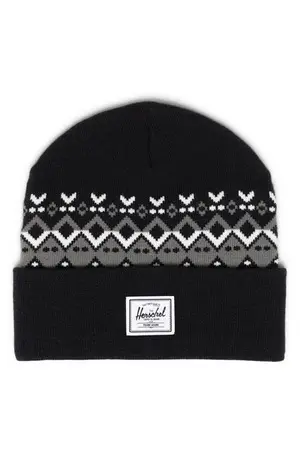 Herschel Supply Co. Elmer Fair Isle Beanie - Black Fair Isle