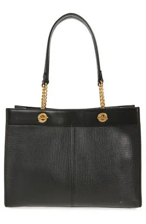 ANYA HINDMARCH Small Mortimer Eyelet Chain Crosshatch Leather Tote