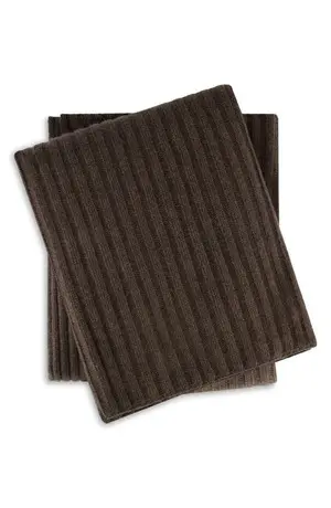 Sofia Cashmere Brooklyn Rib Cashmere Throw Blanket - Brown