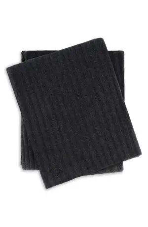 Sofia Cashmere Brooklyn Rib Cashmere Throw Blanket - Charcoal