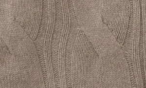 Sofia Cashmere New York Cable Knit Cashmere Throw Blanket - Beige