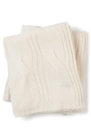 Sofia Cashmere New York Cable Knit Cashmere Throw Blanket - Ivory