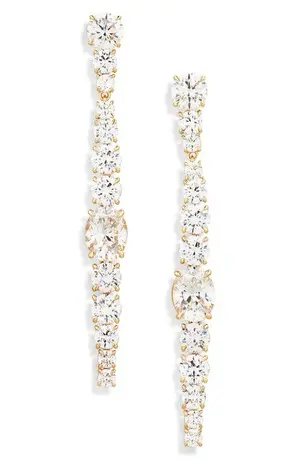 Nadri Stellar Linear Drop Earrings - Gold