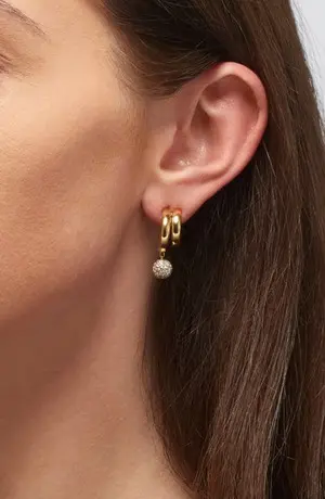 Nadri Pave Drop Hoop Earrings